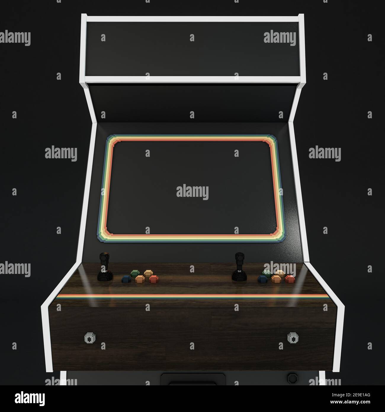 retro game arcade cabinet isolated on black background 3d illustration ...