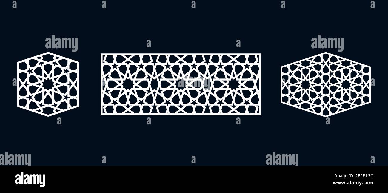 Set of templates of Islamic pattern for laser cutting or paper cut ...