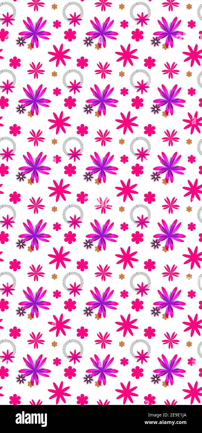 flower pattern wall design Stock Photo - Alamy