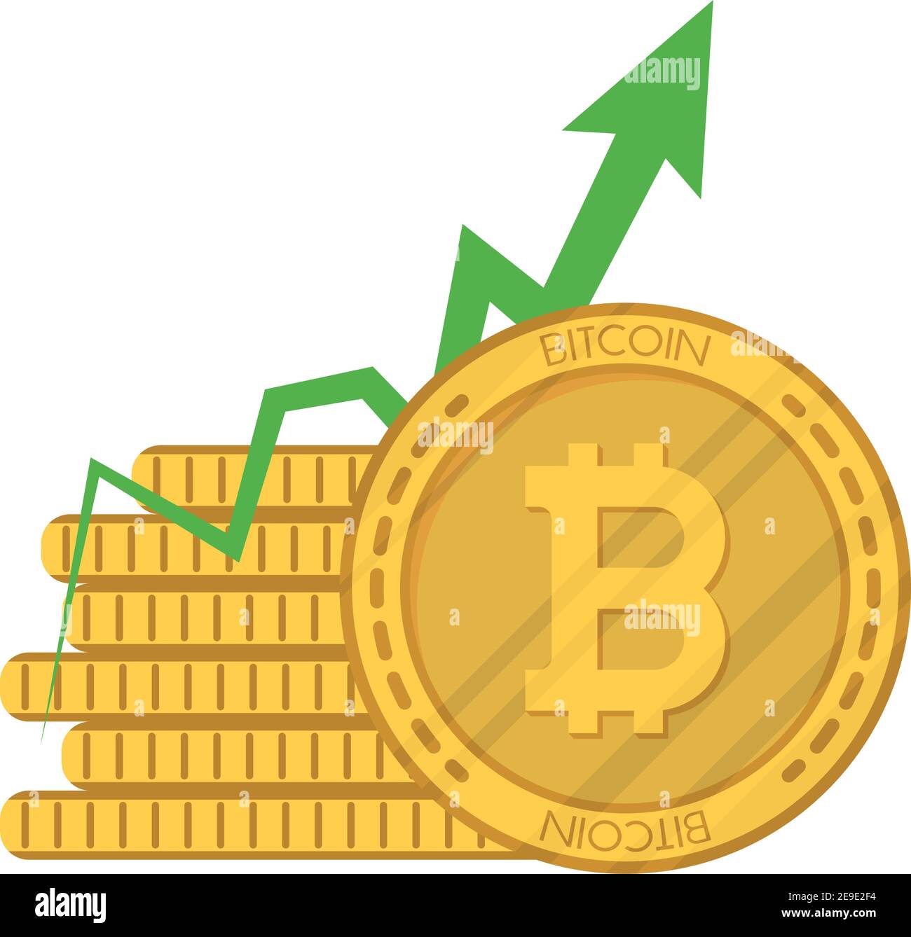 Cryptocurrency bitcoins golden coins Stock Vector Images - Alamy