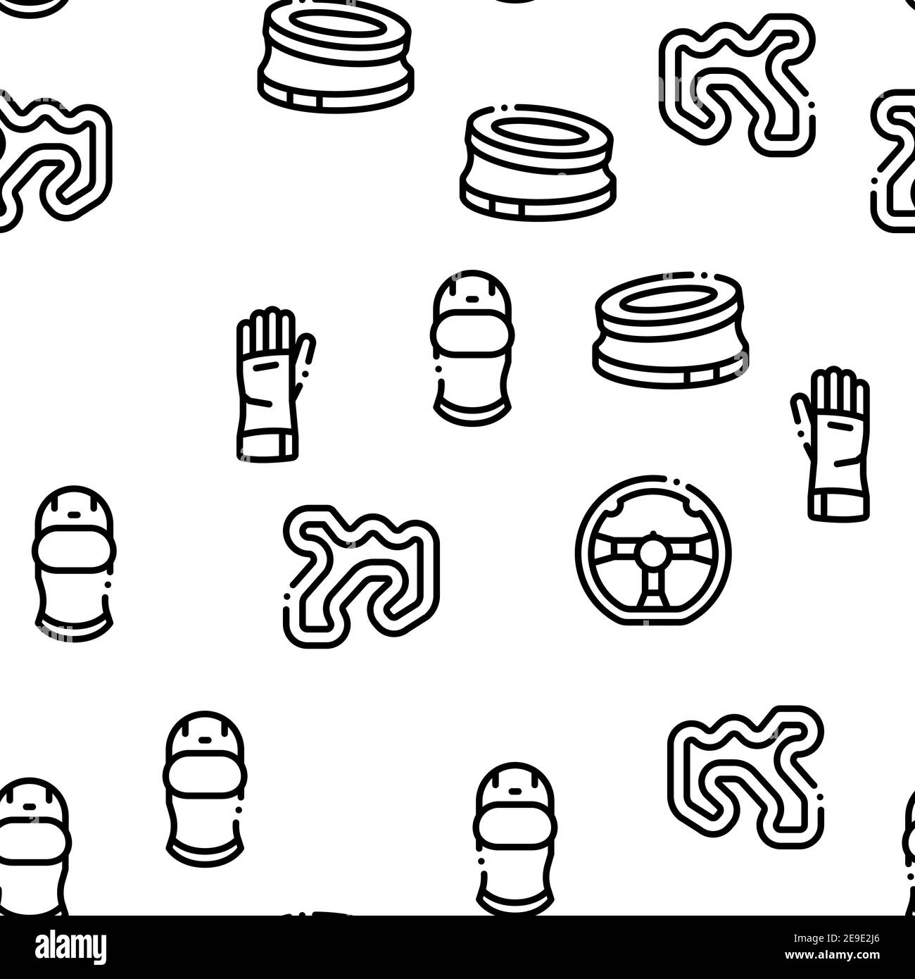 Karting Motorsport Seamless Pattern Vector Stock Vector Image & Art - Alamy
