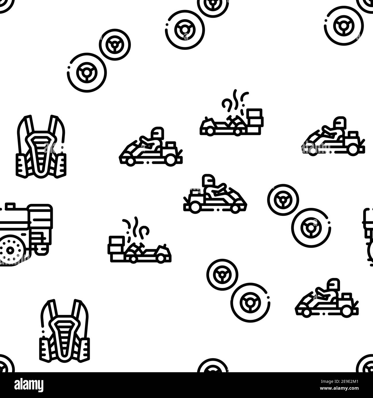 Karting Motorsport Seamless Pattern Vector Stock Vector Image & Art - Alamy