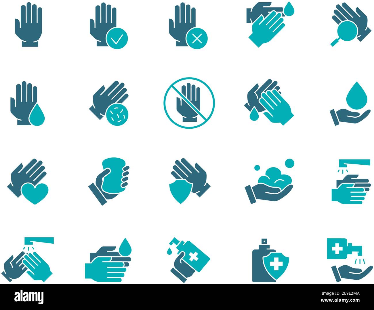 Set of clean hands colored icon. Healthy part of the free upper ...