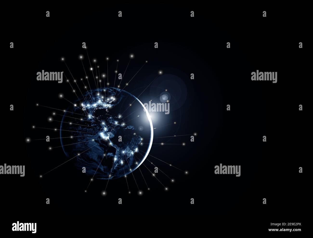 Global networking and international communication. Planet Earth as a ...