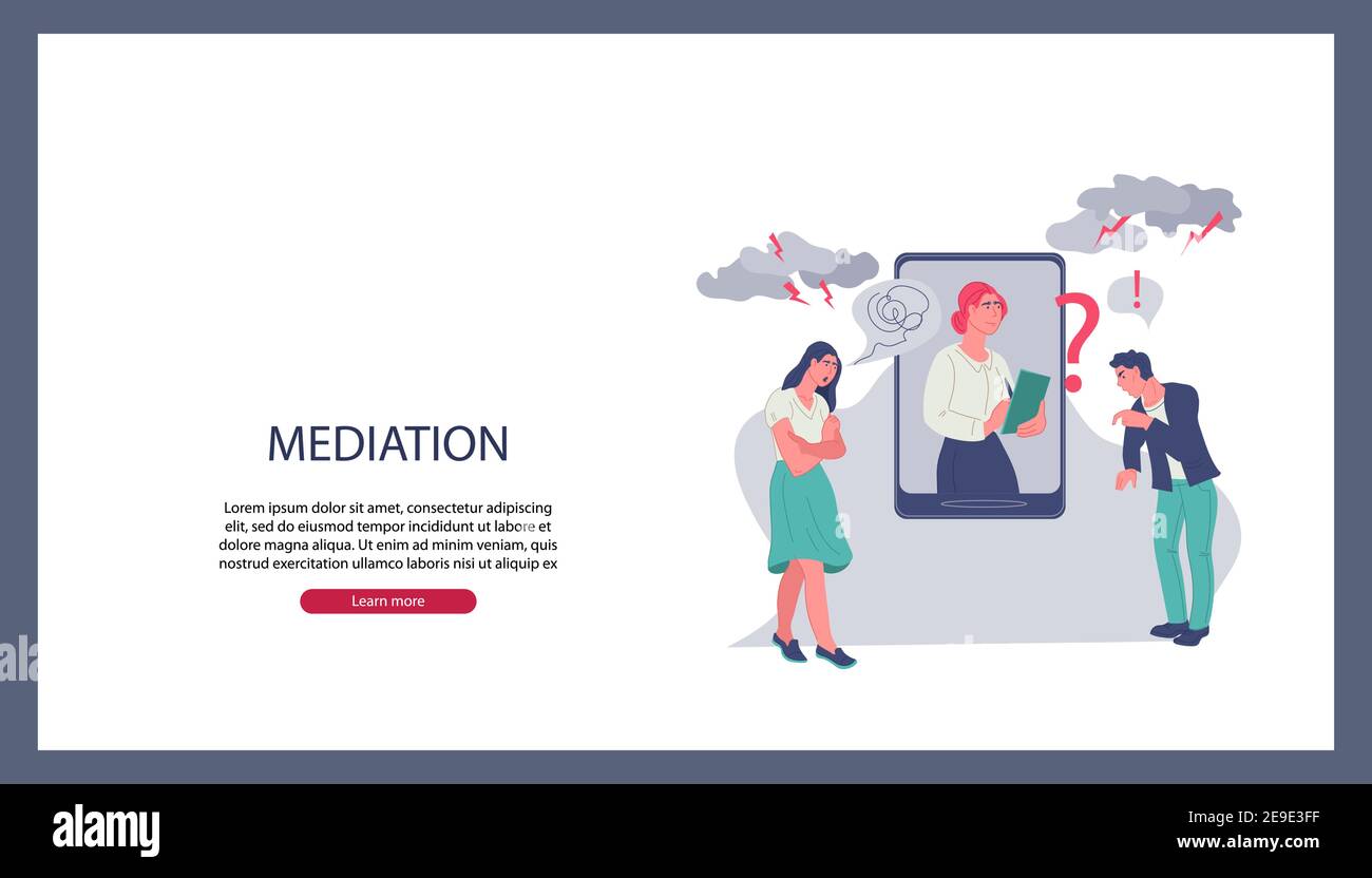 Business mediation in negotiations website banner template with ...
