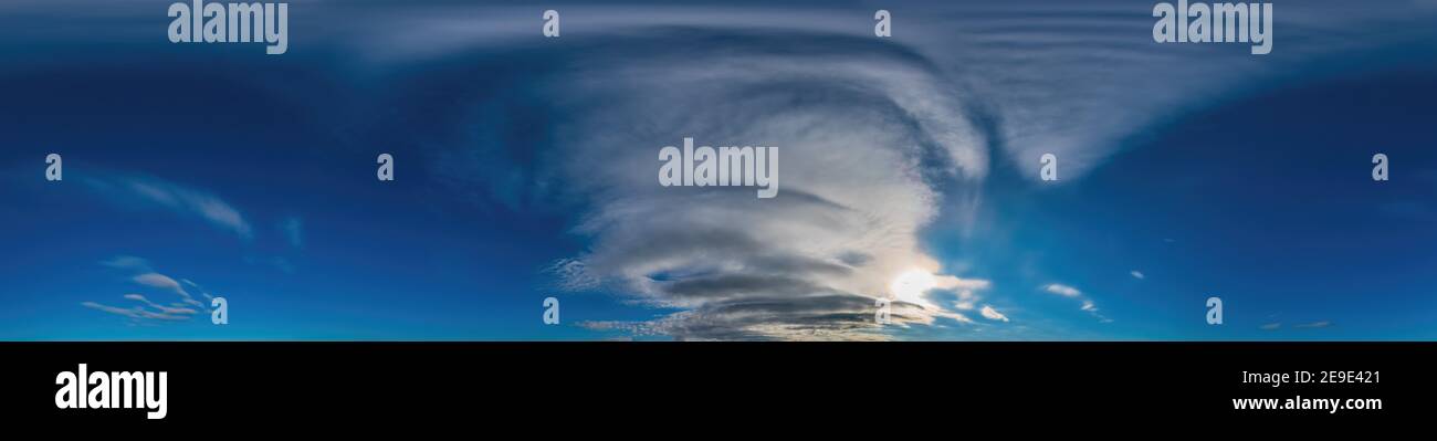 Blue sky with Cirrus clouds Seamless panorama in spherical ...