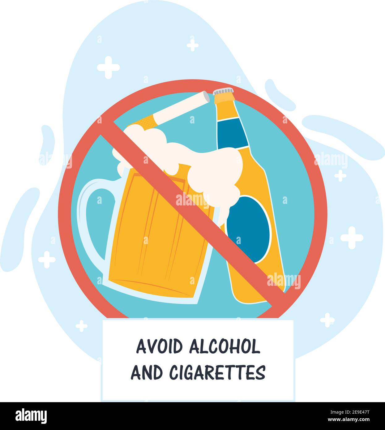 avoid alcohol and cigarettes recommendation vector illustration design ...