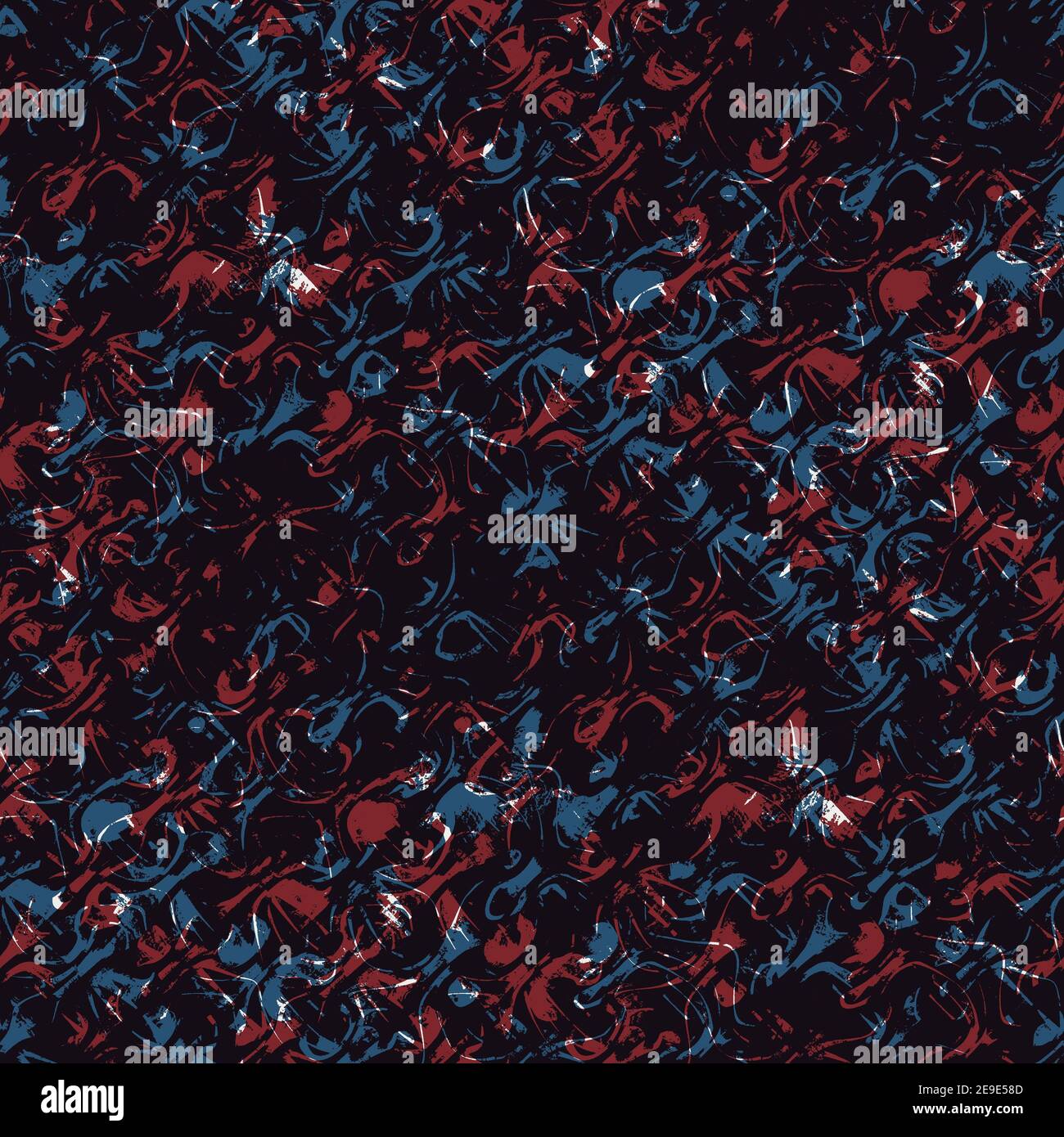 Seamless abstract pattern in red blue black white Stock Photo - Alamy