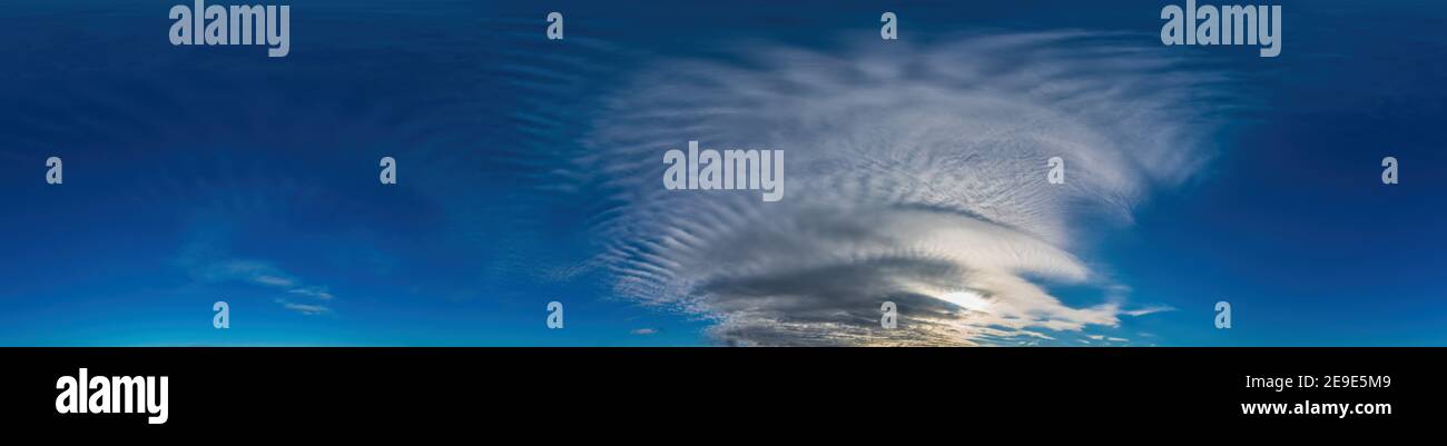 Blue sky with Cirrus clouds Seamless panorama in spherical ...