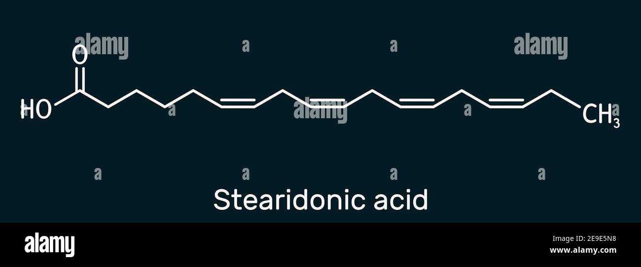 Stearidonic acid, moroctic acid, SDA molecule. It is an omega-3, fatty ...