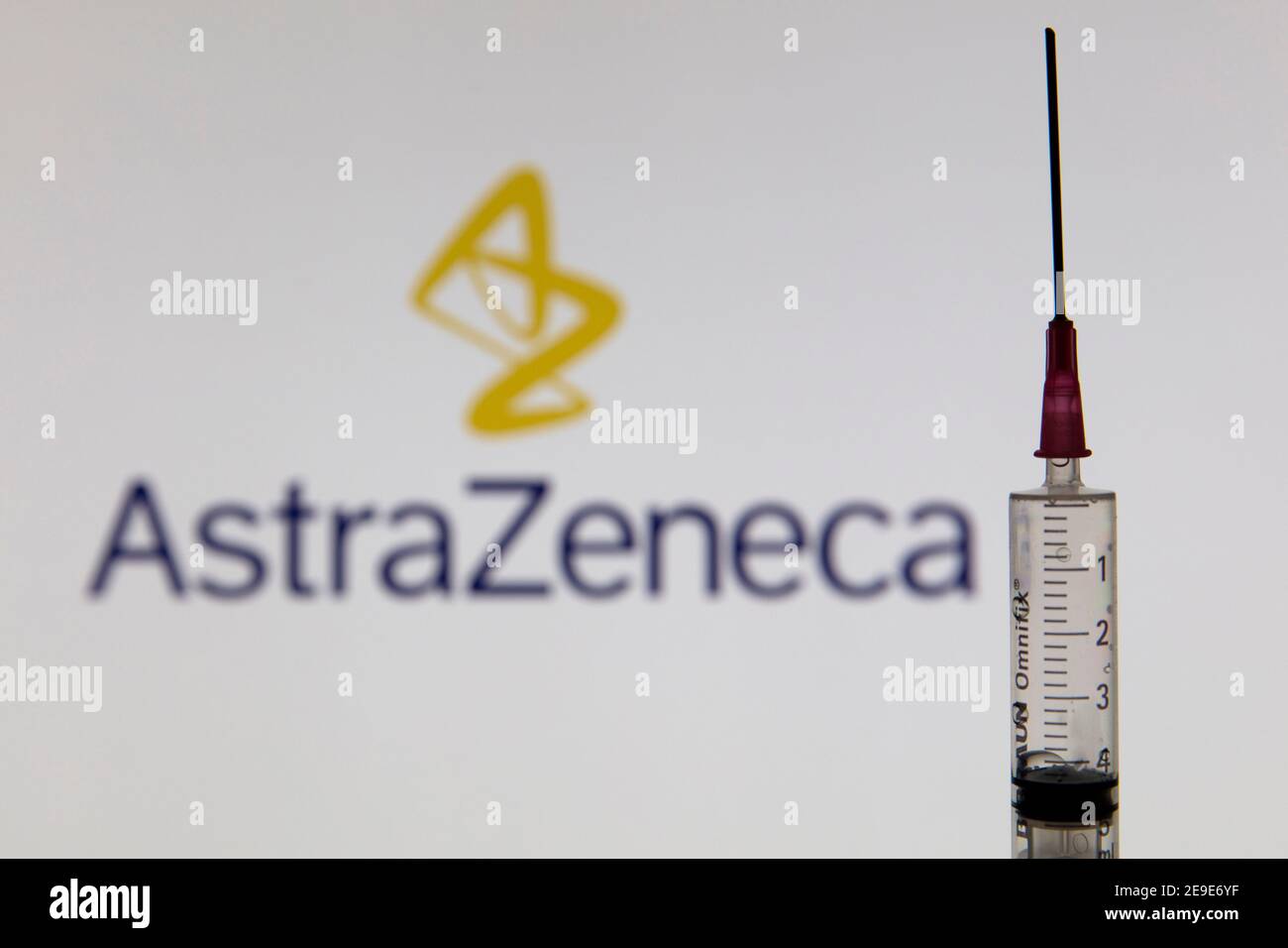 OXFORD, UK - February 2020: Covid vaccine syringe in front of ...