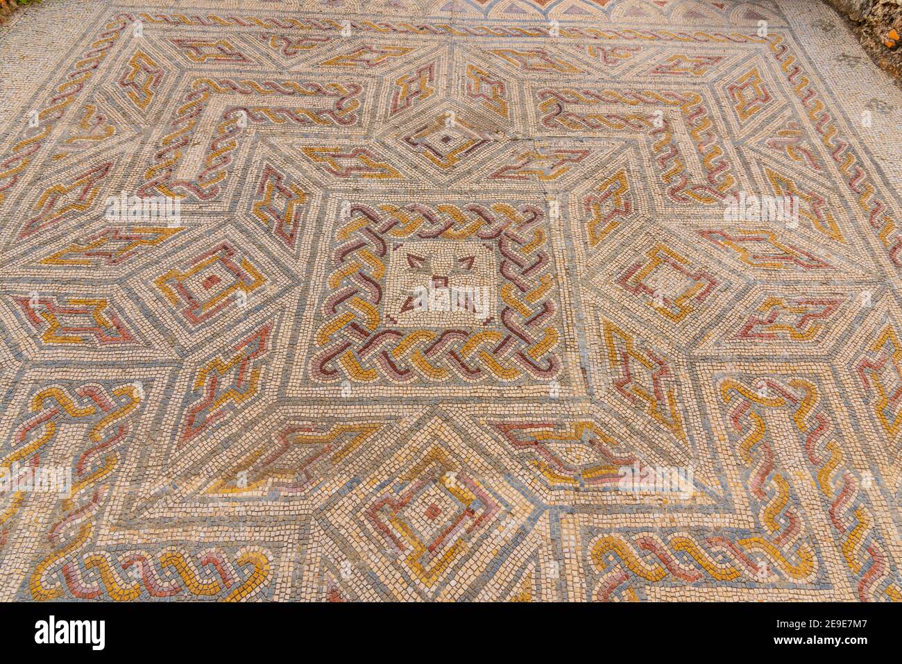 Floor mosaics at the ancient site of Conimbriga near Coimbra in ...