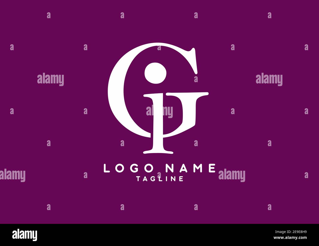 White purple GI initial letter logo design Stock Vector Image & Art - Alamy