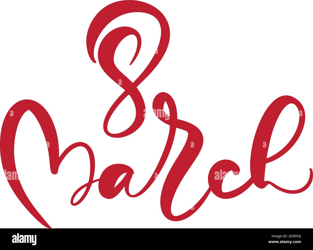 March 8. Congratulations calligraphy text logo. Lettering for Womans ...