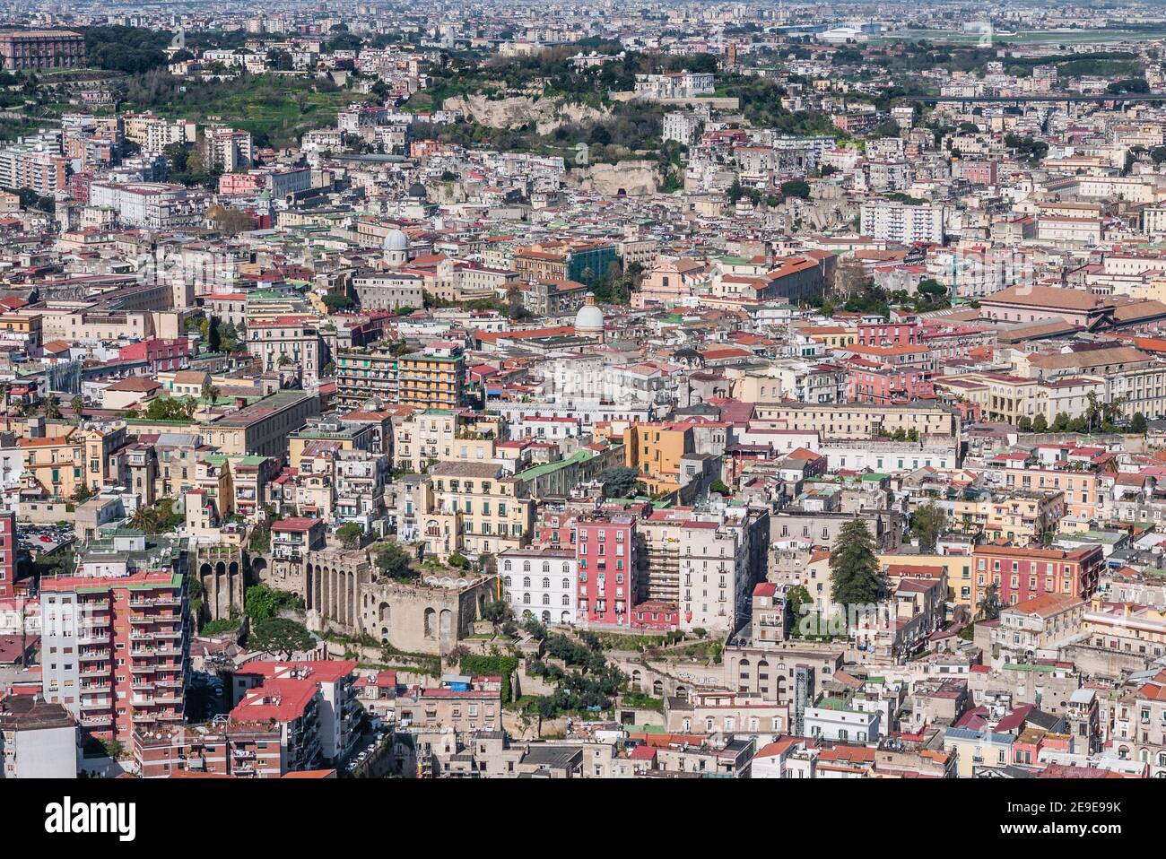 Panoramic views of Naples, in Italian Napoli, from Castel Sant'Elmo on ...