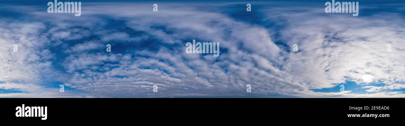 Sky panorama with Cumulus clouds in seamless spherical equirectangular ...
