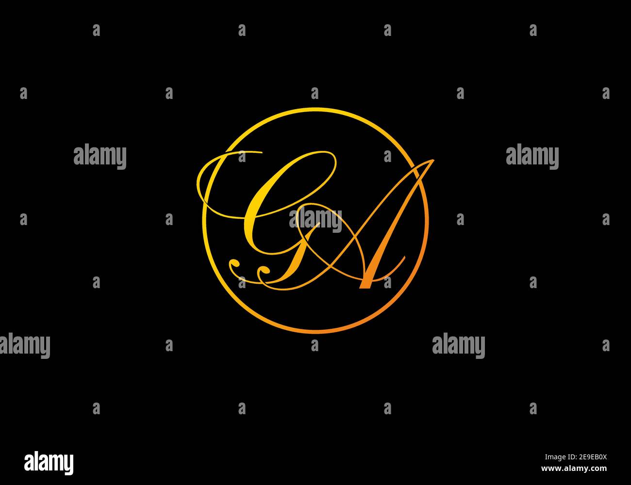 Gold GA initial letter logo design Stock Vector Image & Art - Alamy