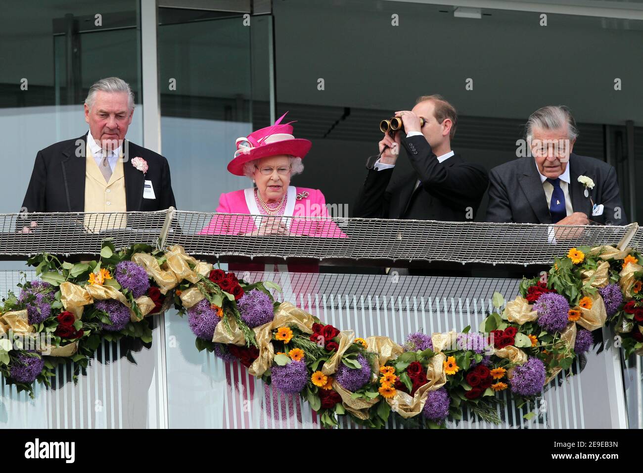 File photo dated 04-06-2011 of Lord Samuel Vestey, Queen Elizabeth II ...