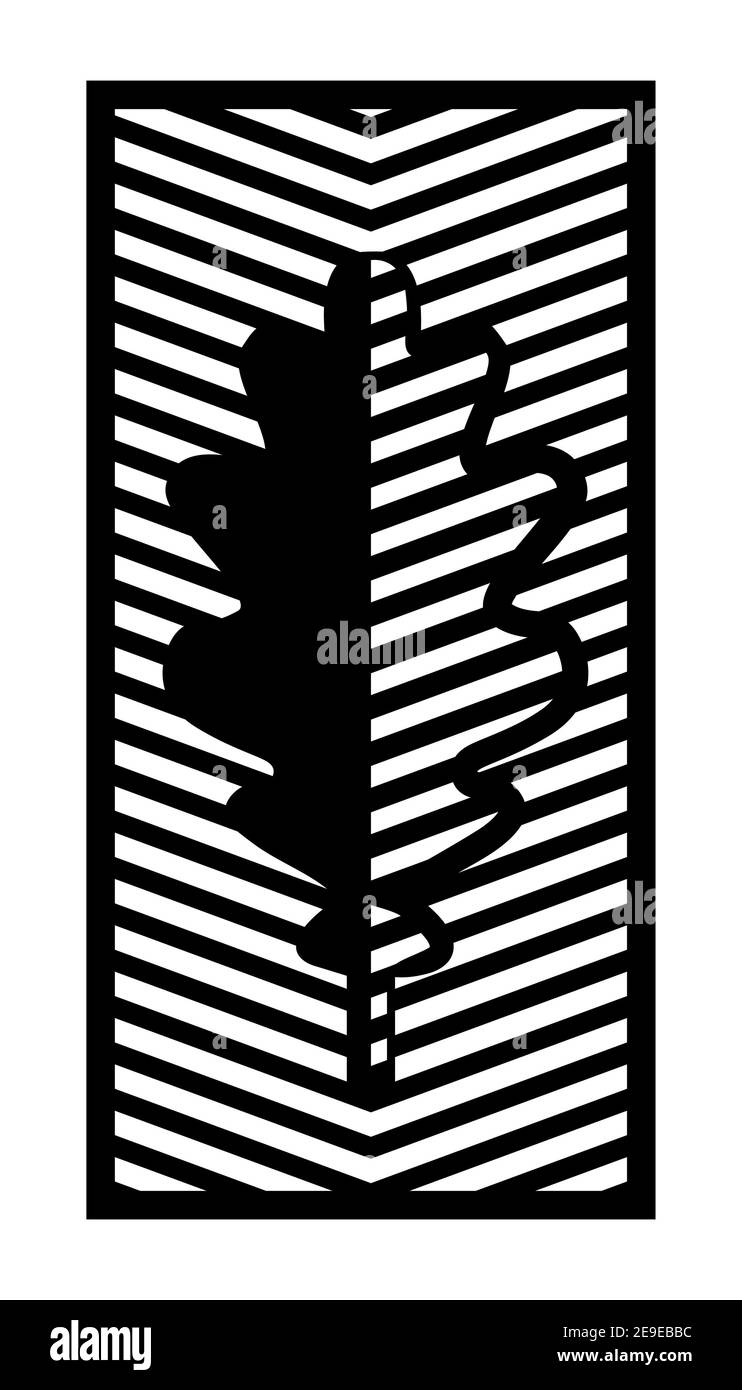 Oak leaf cnc pattern. Decorative panel, screen,wall. Vector leaf cnc ...