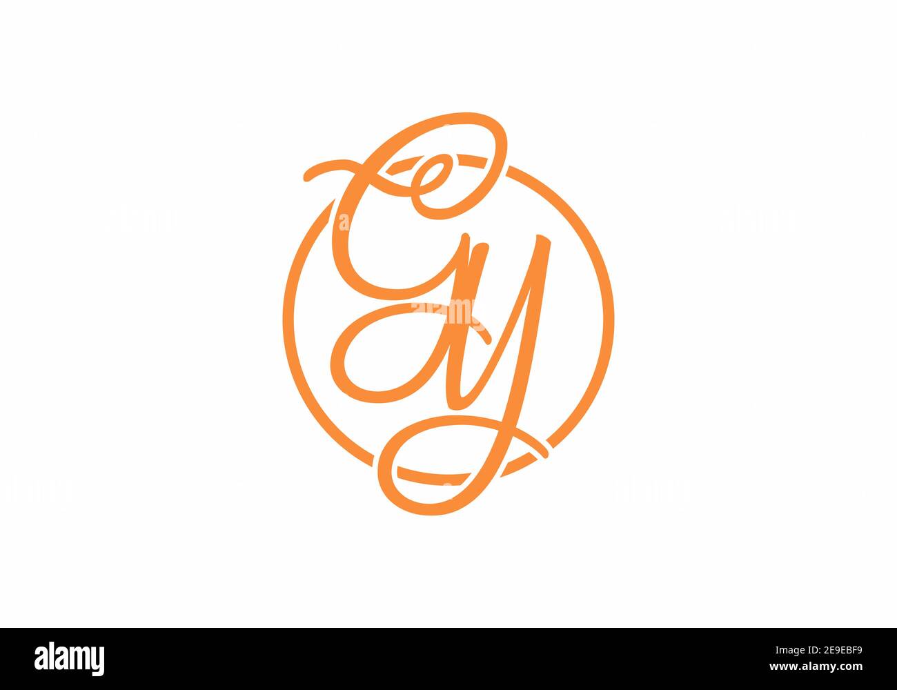 Orange GY initial script font logo design Stock Vector Image & Art - Alamy