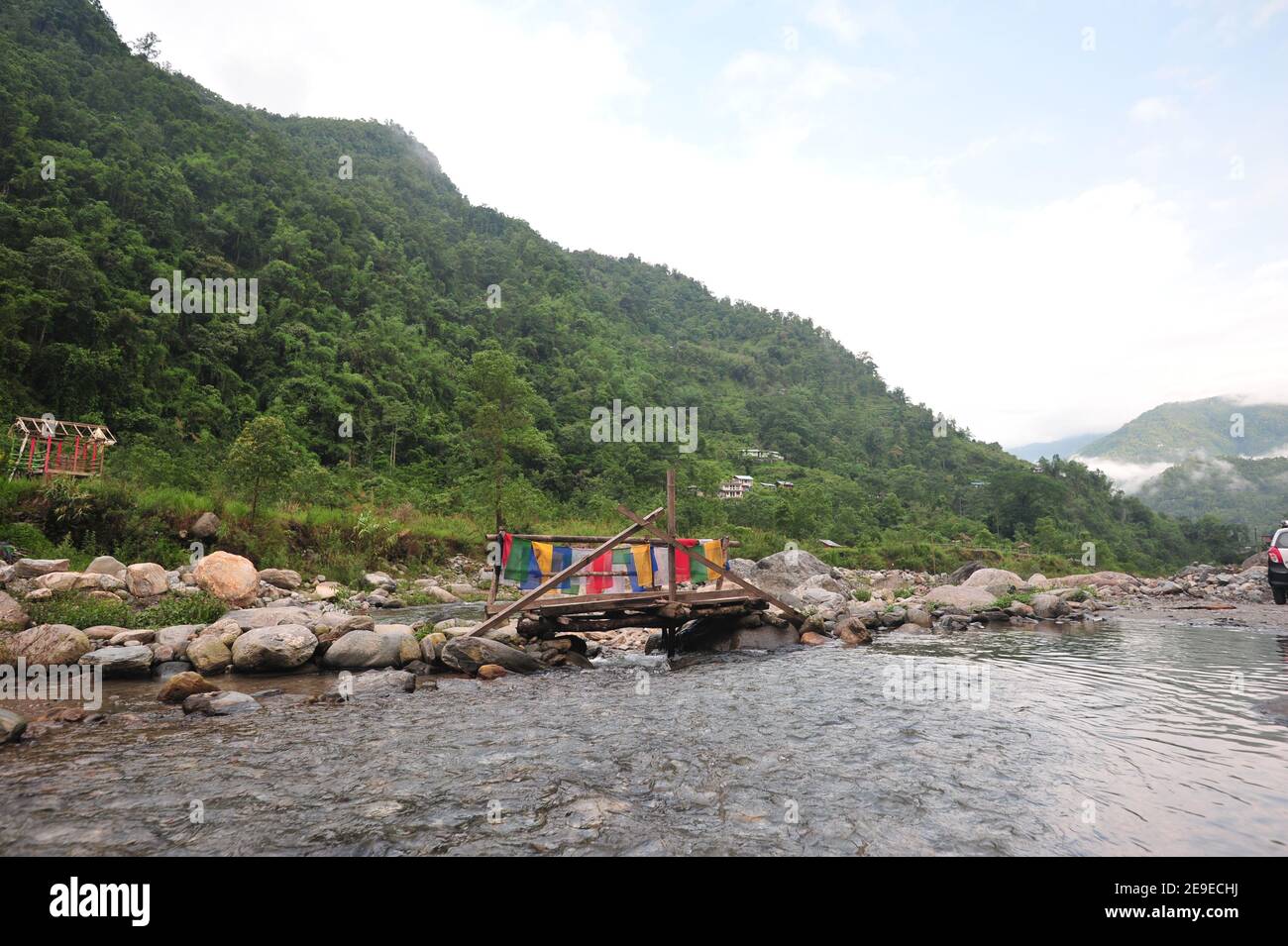 Buddhist prayer flags on rocky hi-res stock photography and images - Alamy