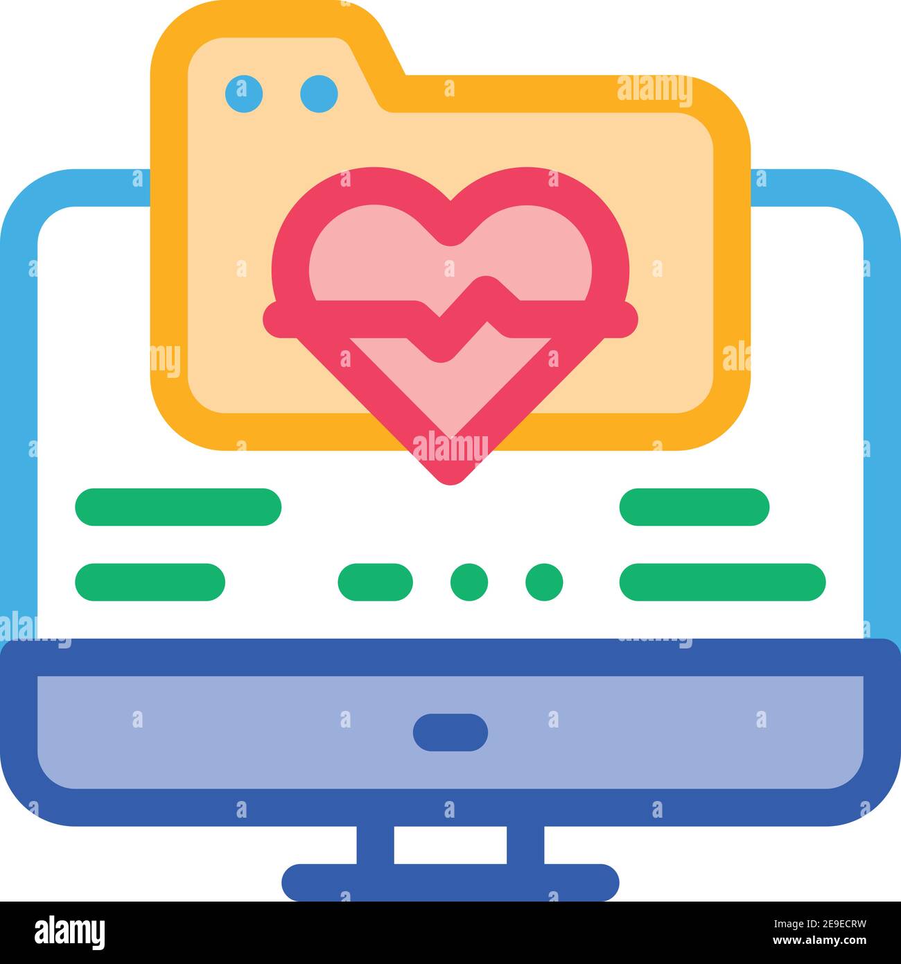 electronic health card color icon vector illustration Stock Vector ...