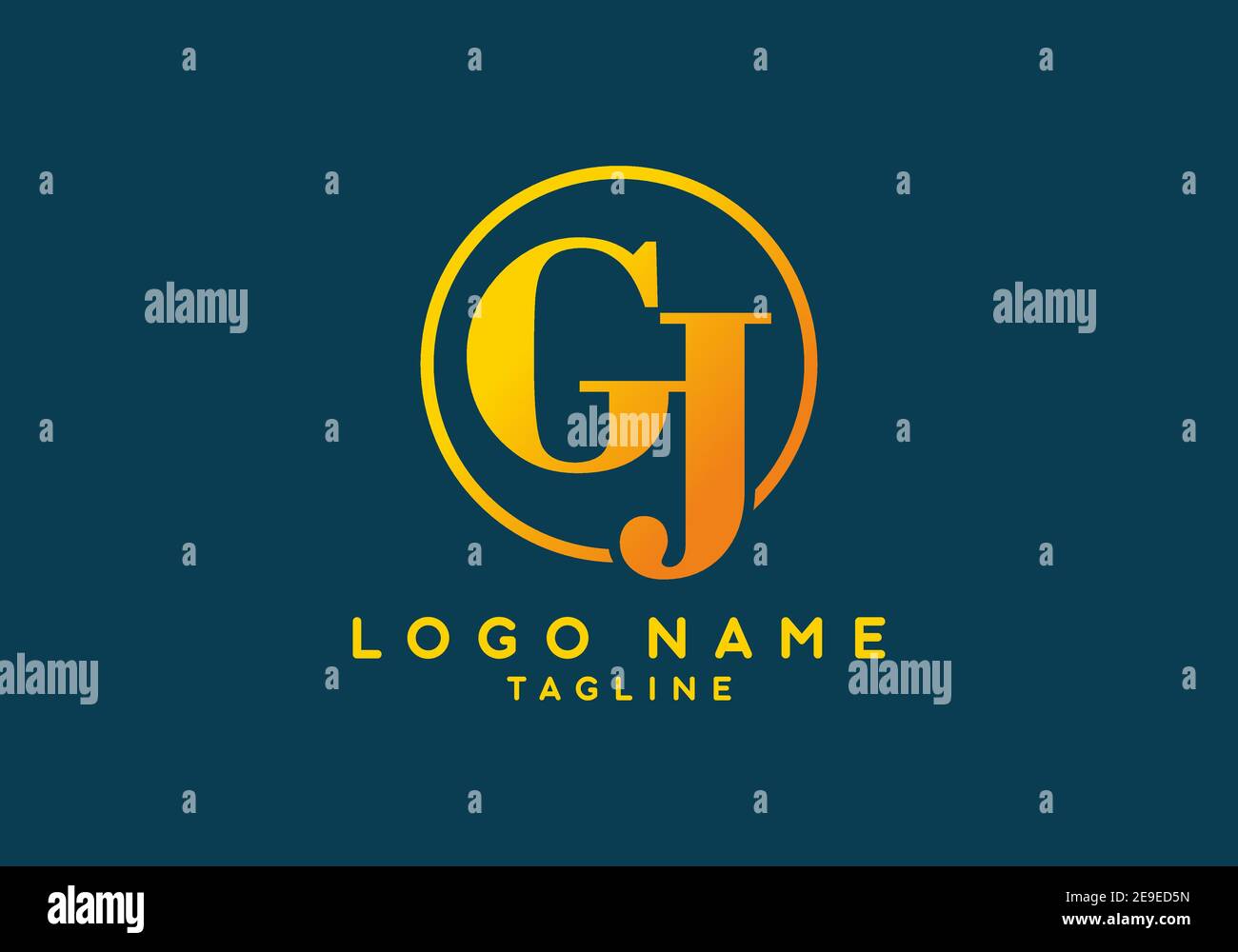 Gold GJ initial letter in circle logo design Stock Vector Image & Art ...