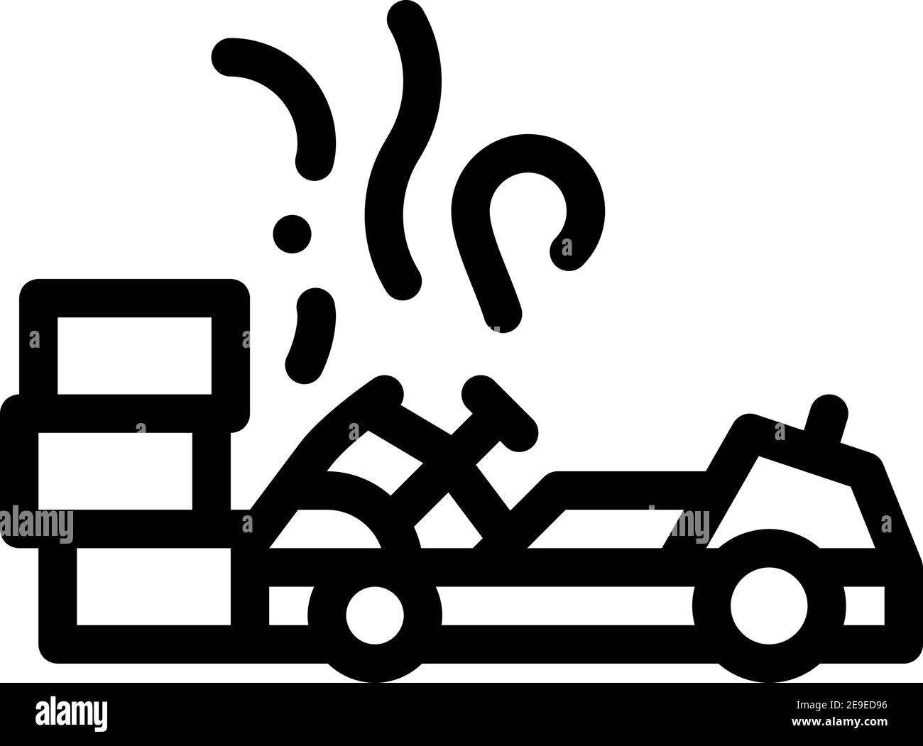 crash accident kart black icon vector illustration Stock Vector Image ...