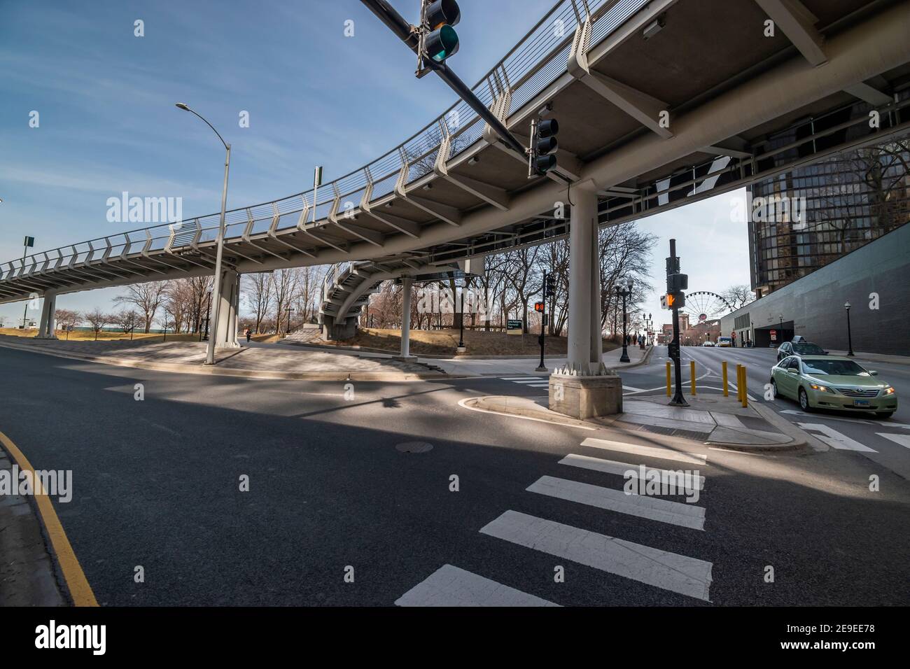 Chicago IL, USA - March 2019: View of E Grand avenue and N Lake Shore ...