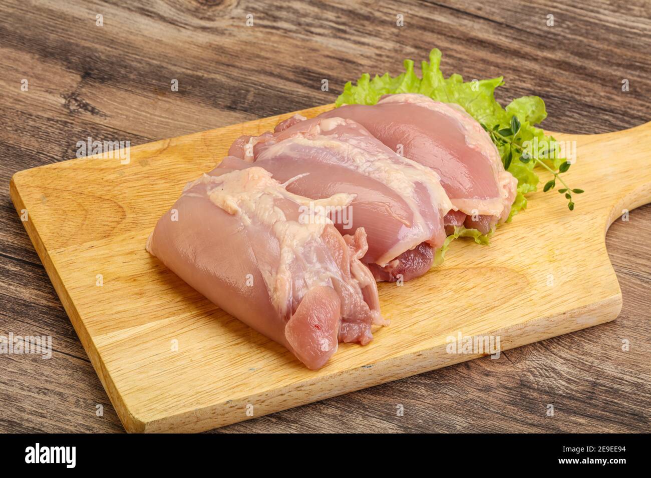 Raw chicken boneless and skinless leg for cooking Stock Photo - Alamy
