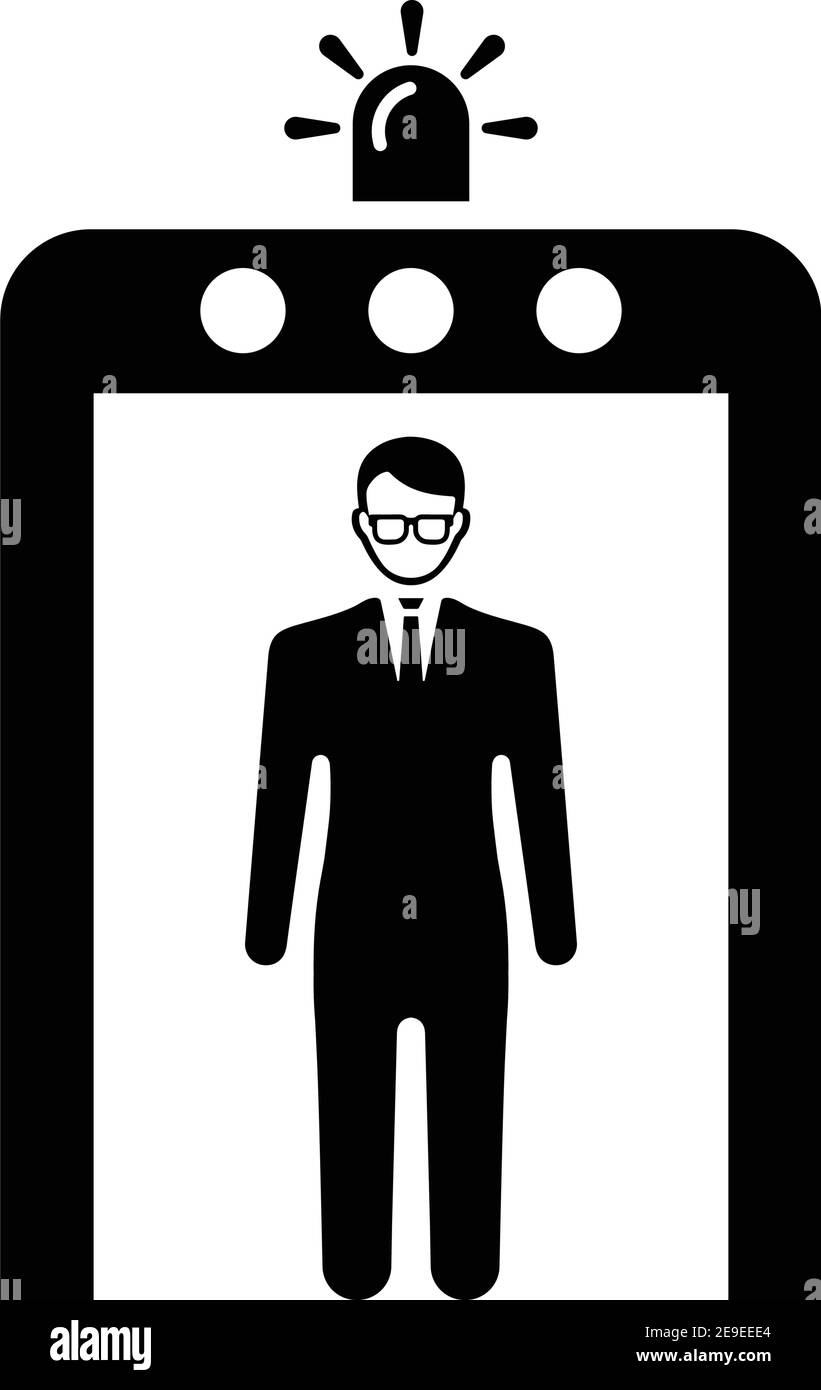 Security screening, inspection, passenger control icon - Well organized ...