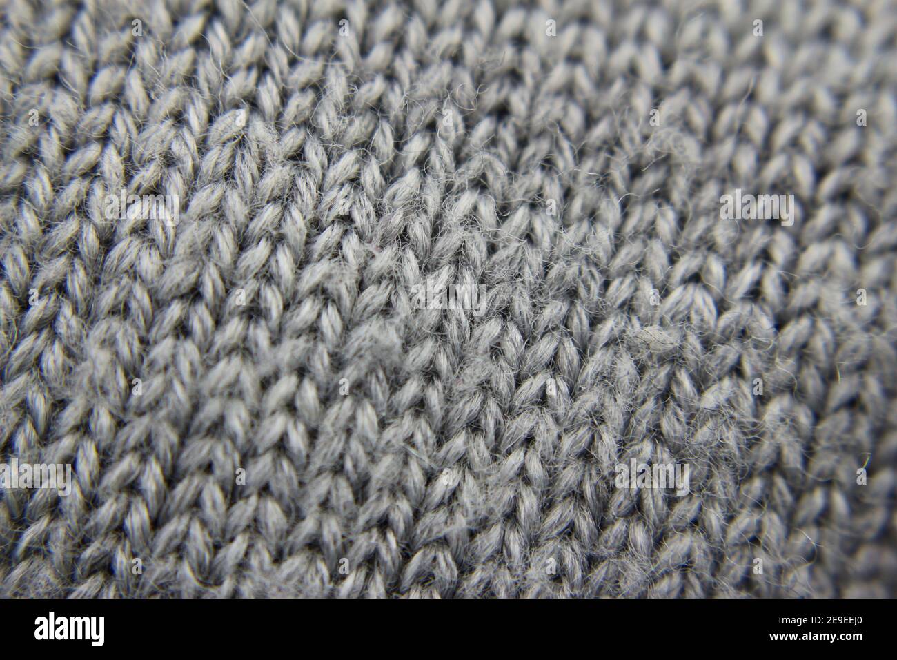 Texture of gray wool sweater Macro of knitted fabric of wool threads ...