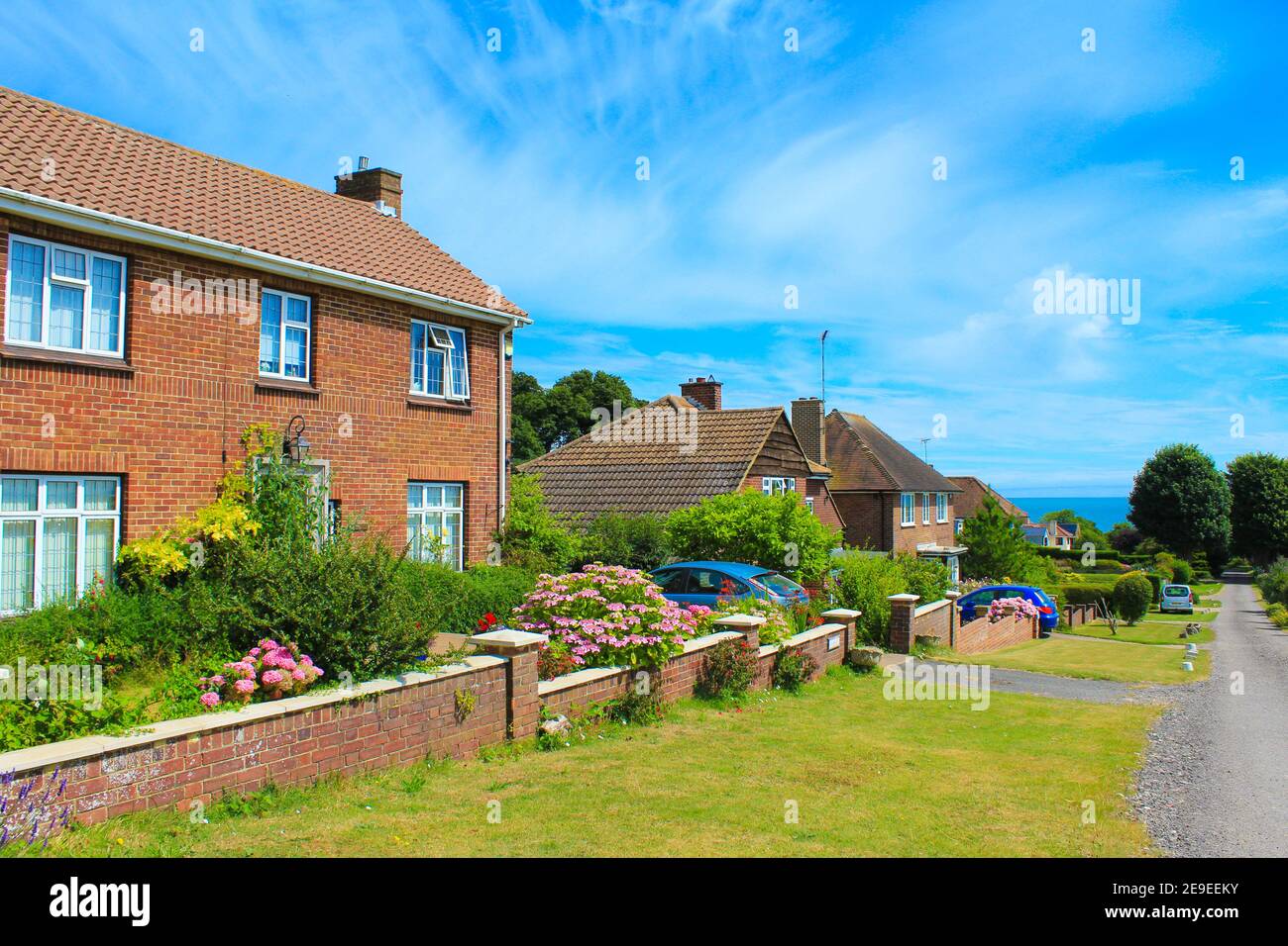 Street view of Kingsdown-a village on the English Channel coast of Kent ...