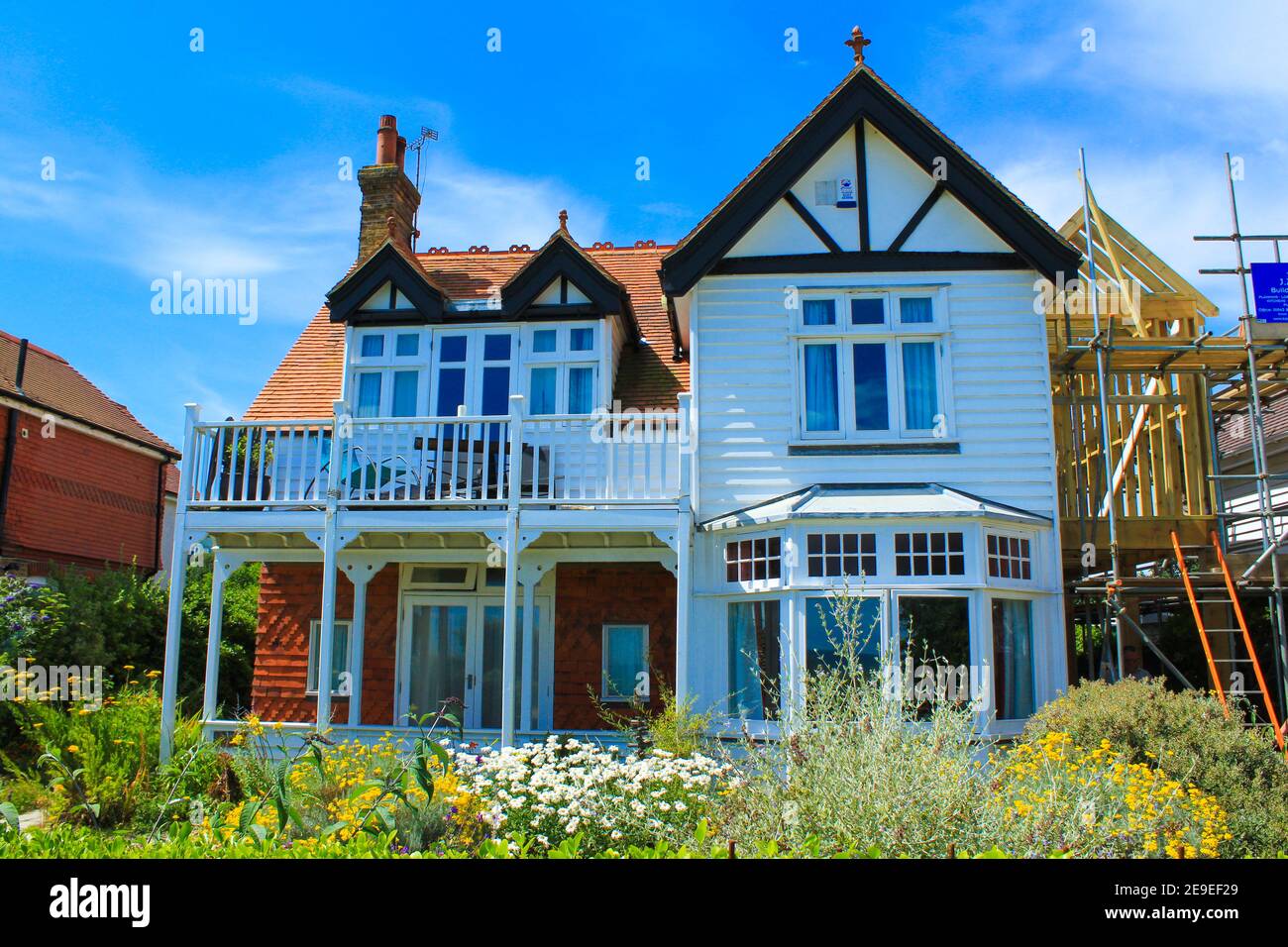 Street view of Kingsdown-a village on the English Channel coast of Kent ...