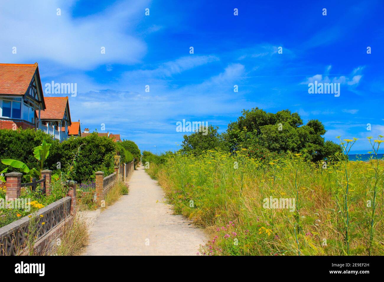 Street view of Kingsdown-a village on the English Channel coast of Kent ...