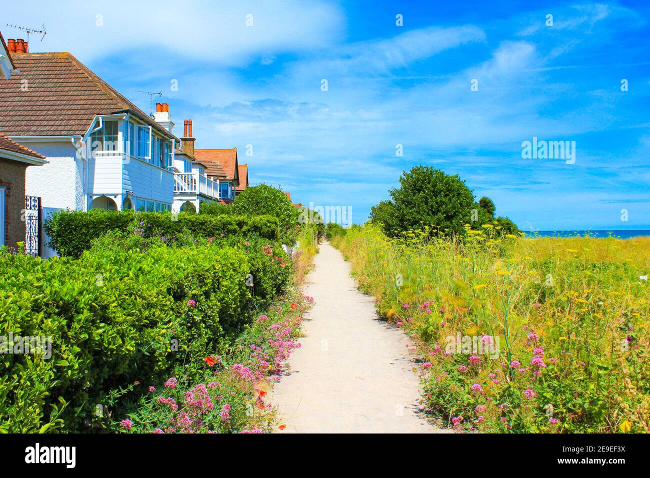 Street view of Kingsdown-a village on the English Channel coast of Kent ...
