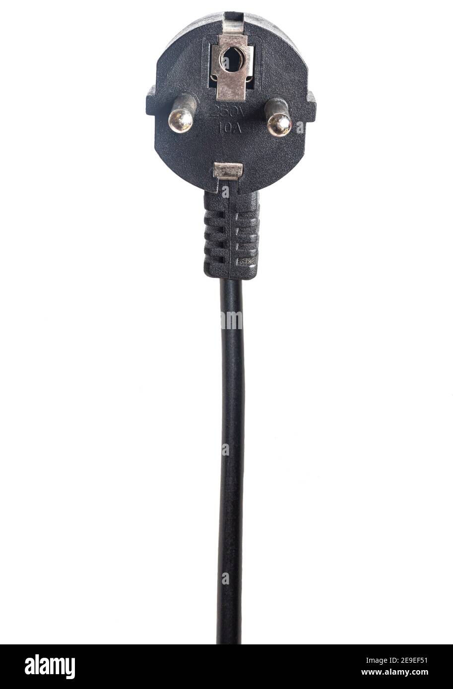 Black plug cable isolated on white background Stock Photo - Alamy