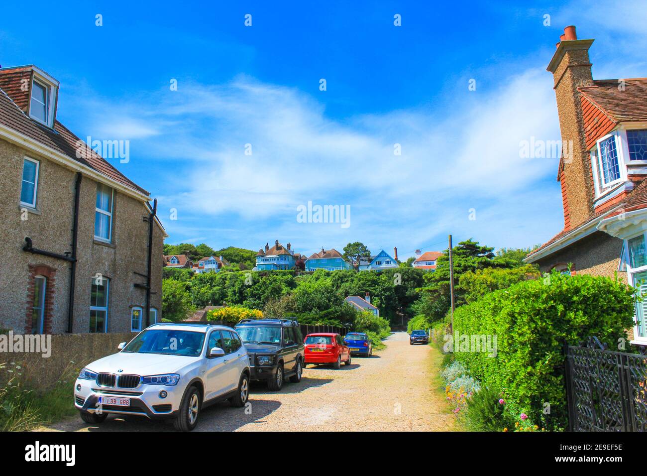 Street view of Kingsdown-a village on the English Channel coast of Kent ...