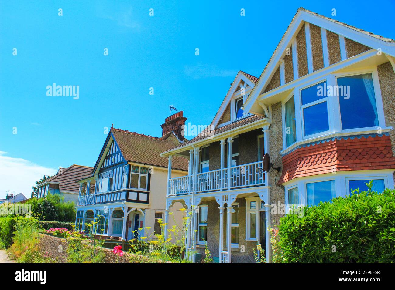 Street view of Kingsdown-a village on the English Channel coast of Kent ...