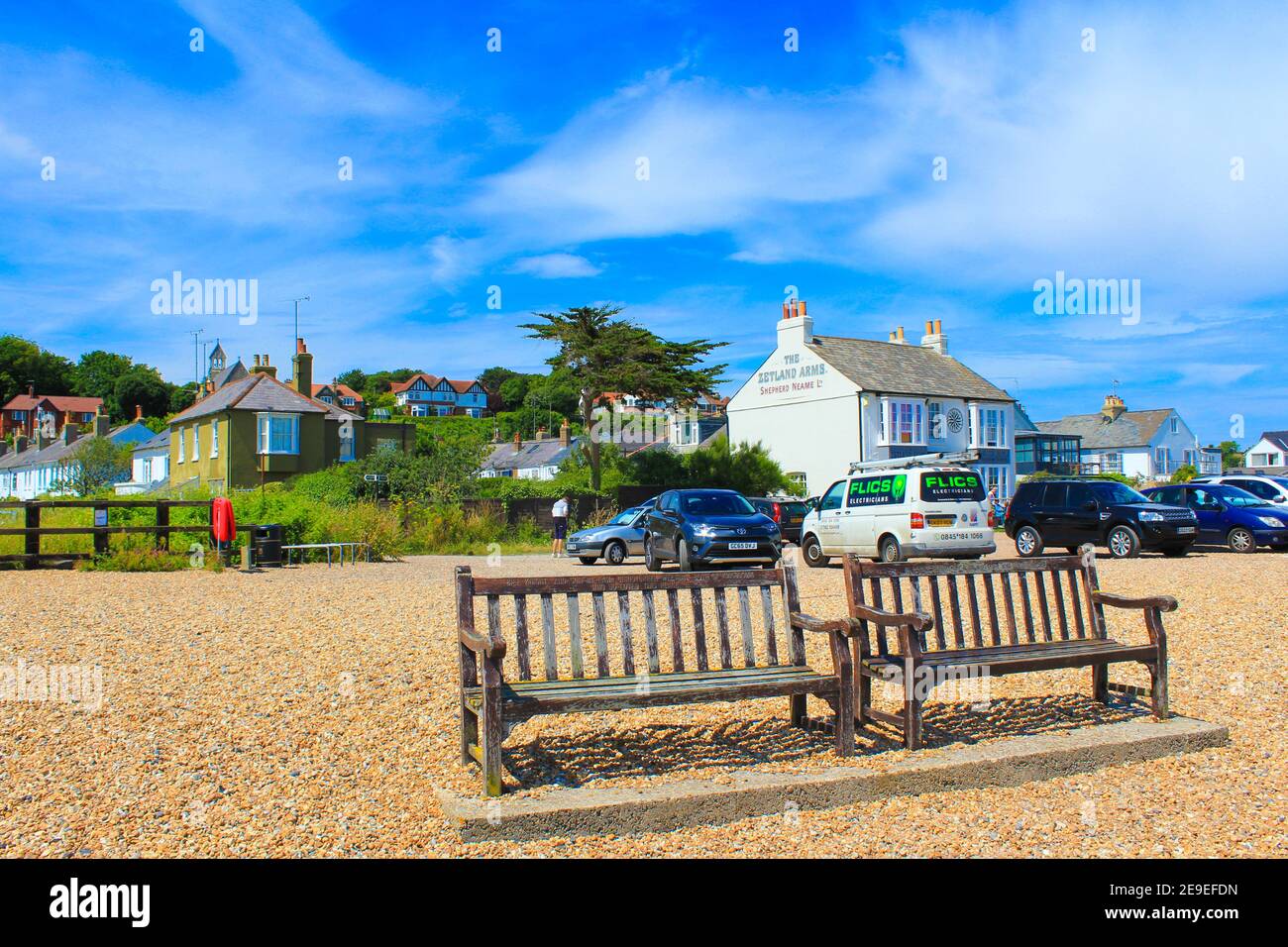 Street view of Kingsdown-a village on the English Channel coast of Kent ...