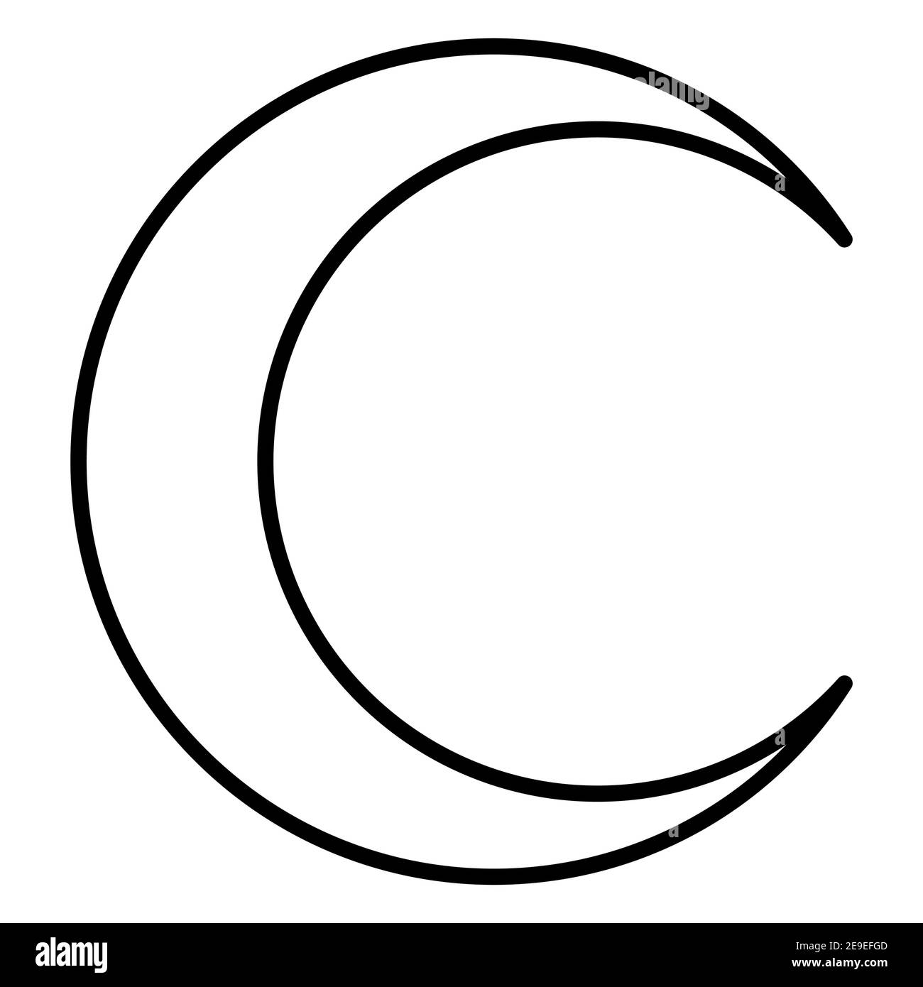 Crescent icon, flag flat symbol isolated on white background. Moon ...