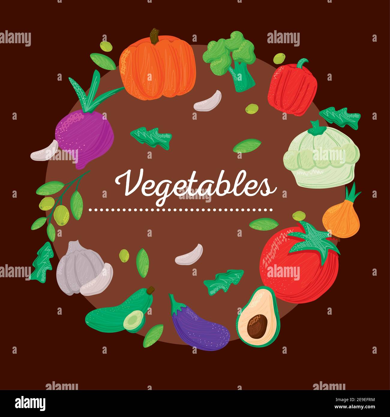 group of vegetables healthy food around vector illustration design ...