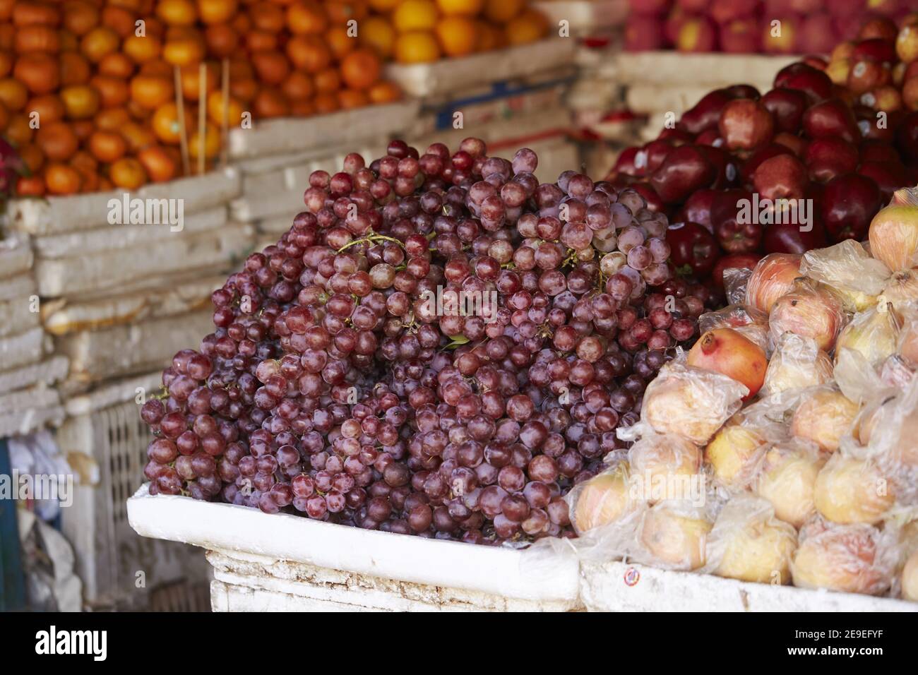 Selective focus shot of grape in a food market Stock Photo - Alamy