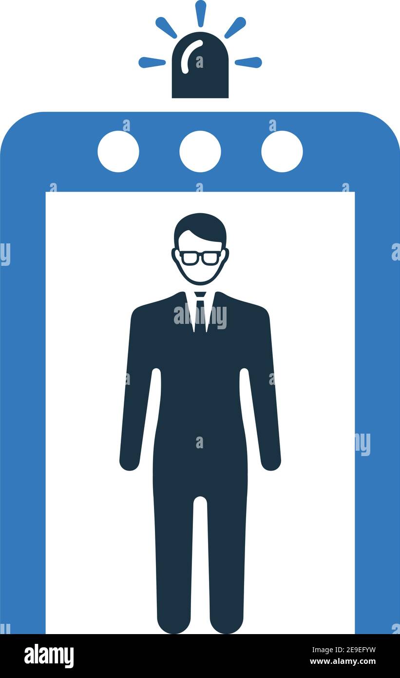 Security screening, inspection, passenger control icon - Well organized ...