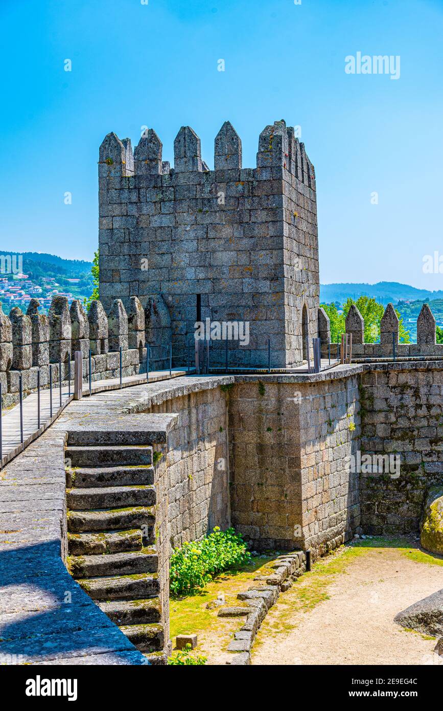 View of Guimaraes castle in Portugal Stock Photo - Alamy