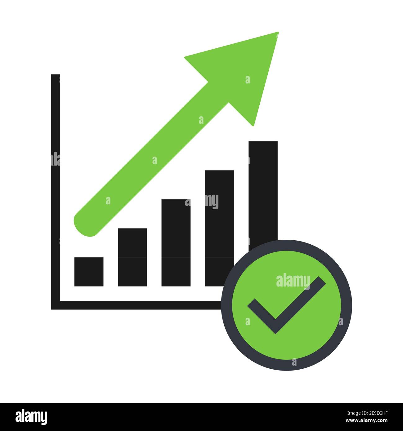 Growing economic symbol, flat modern icon, isolated on white background ...