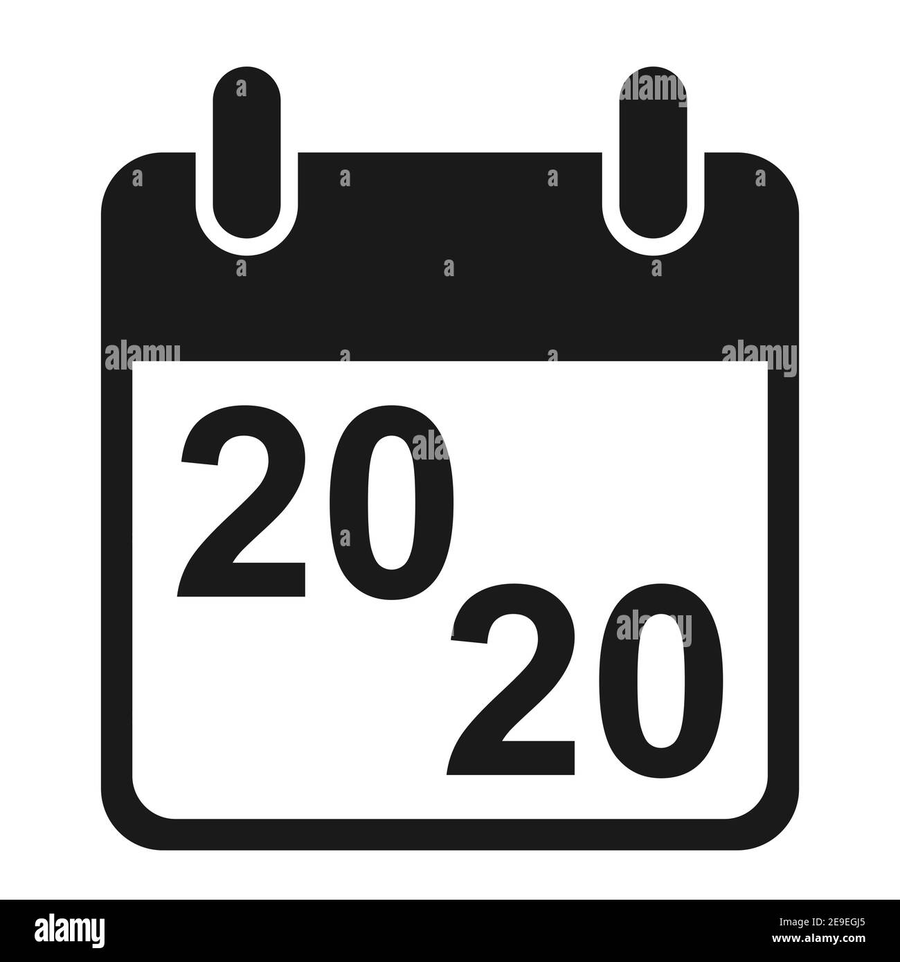 Calendar icon, 2020 date event symbol isolated on white background ...