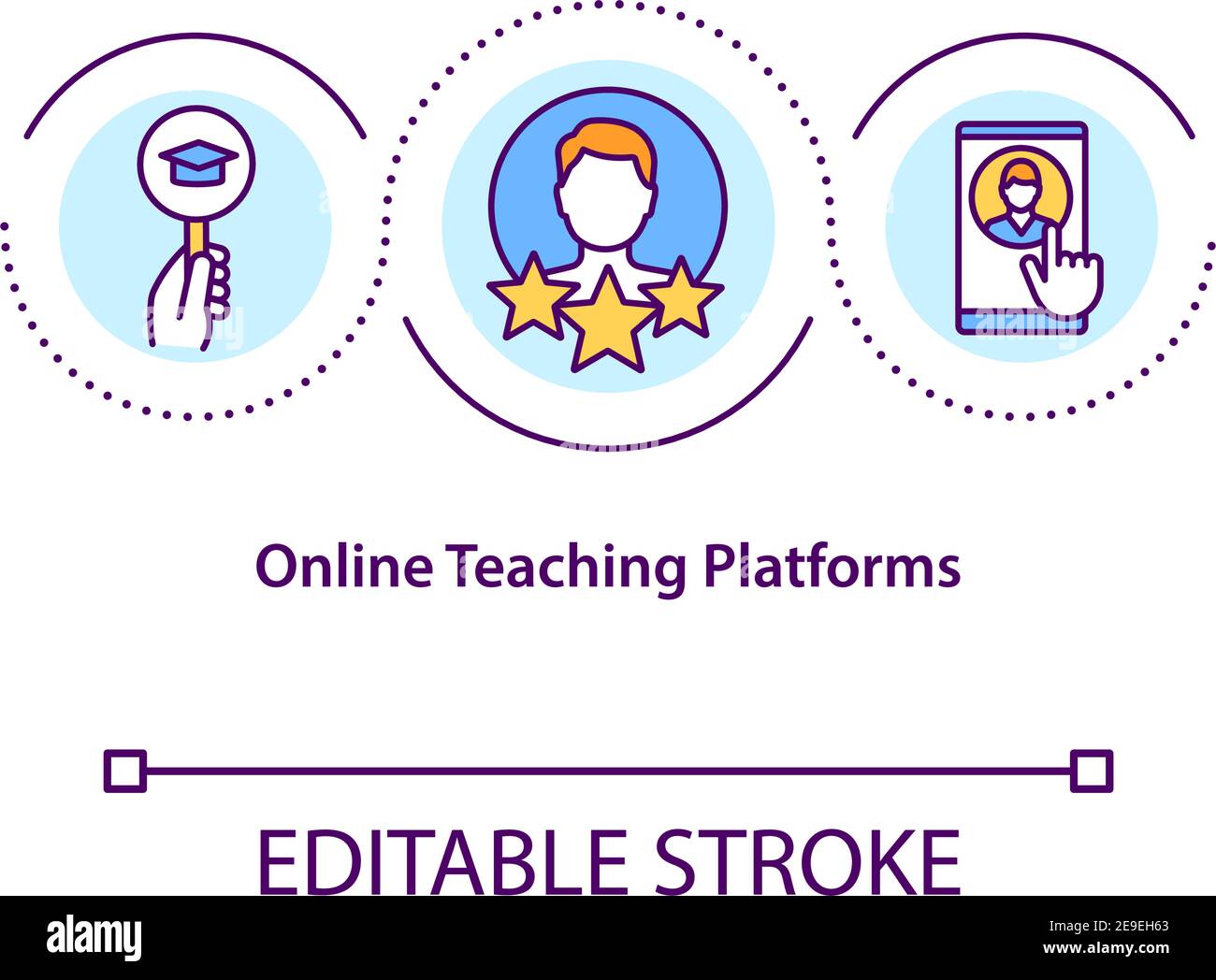 Online teaching platforms concept icon Stock Vector Image & Art - Alamy