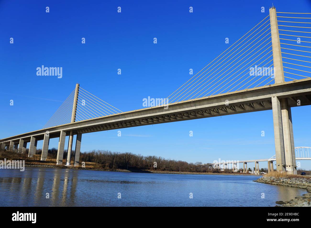 The view of William V Roth Bridge above the Chesapeake Canal near ...