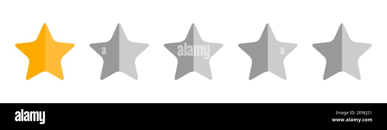 One stars, customer quality symbol, vector product rating review flat ...